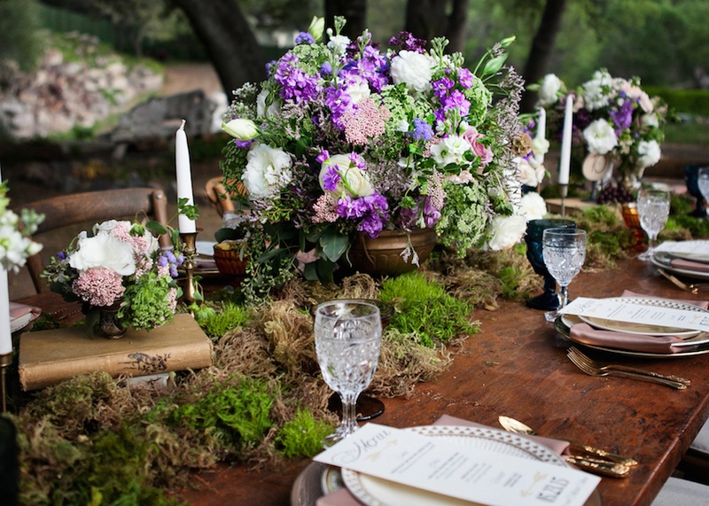 Reception Décor Photos - Floral Arrangement in Urn - Inside Weddings