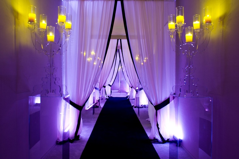 Reception Décor Photos - Draped Entryway Tunnel - Inside Weddings
