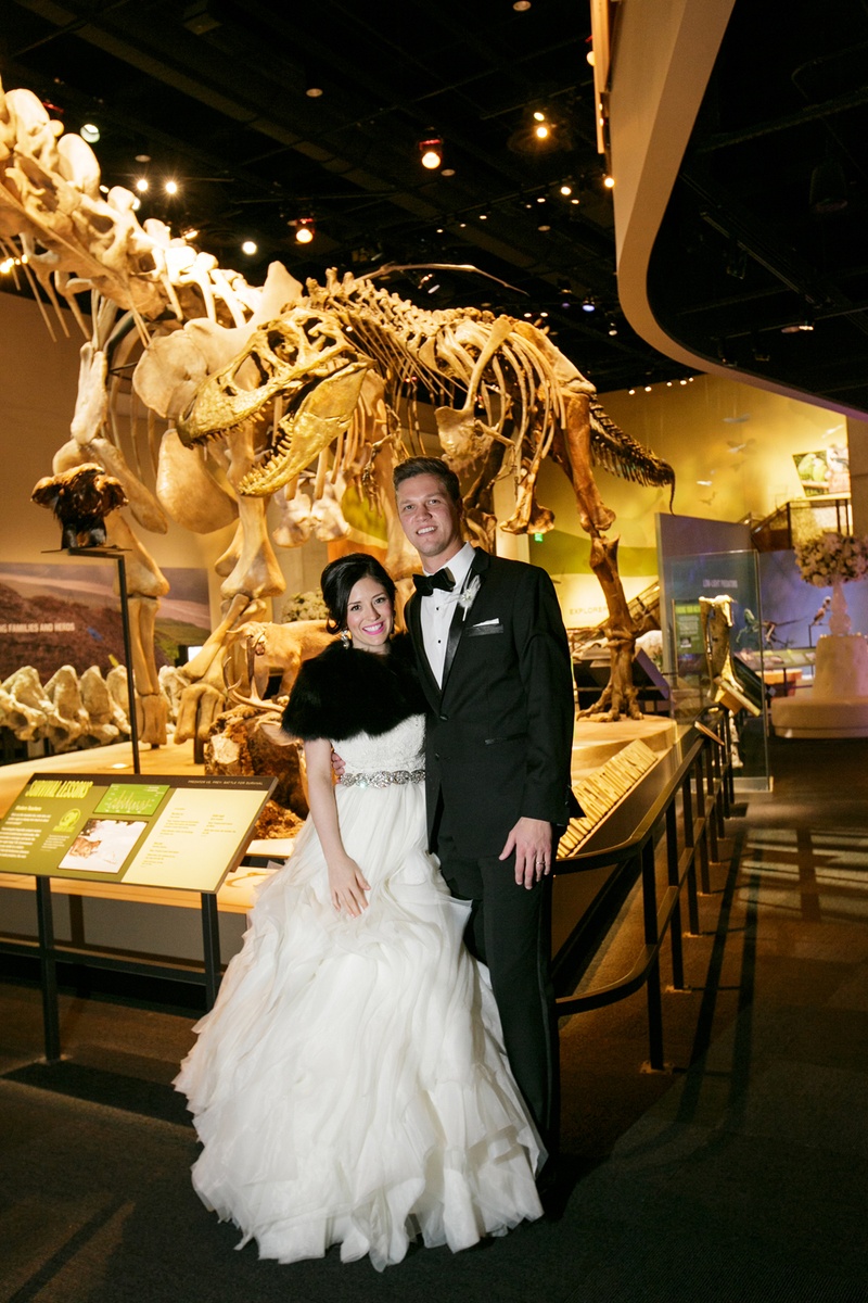 Couples Photos - Bride and Groom in Front of Dinosaur Fossils - Inside ...