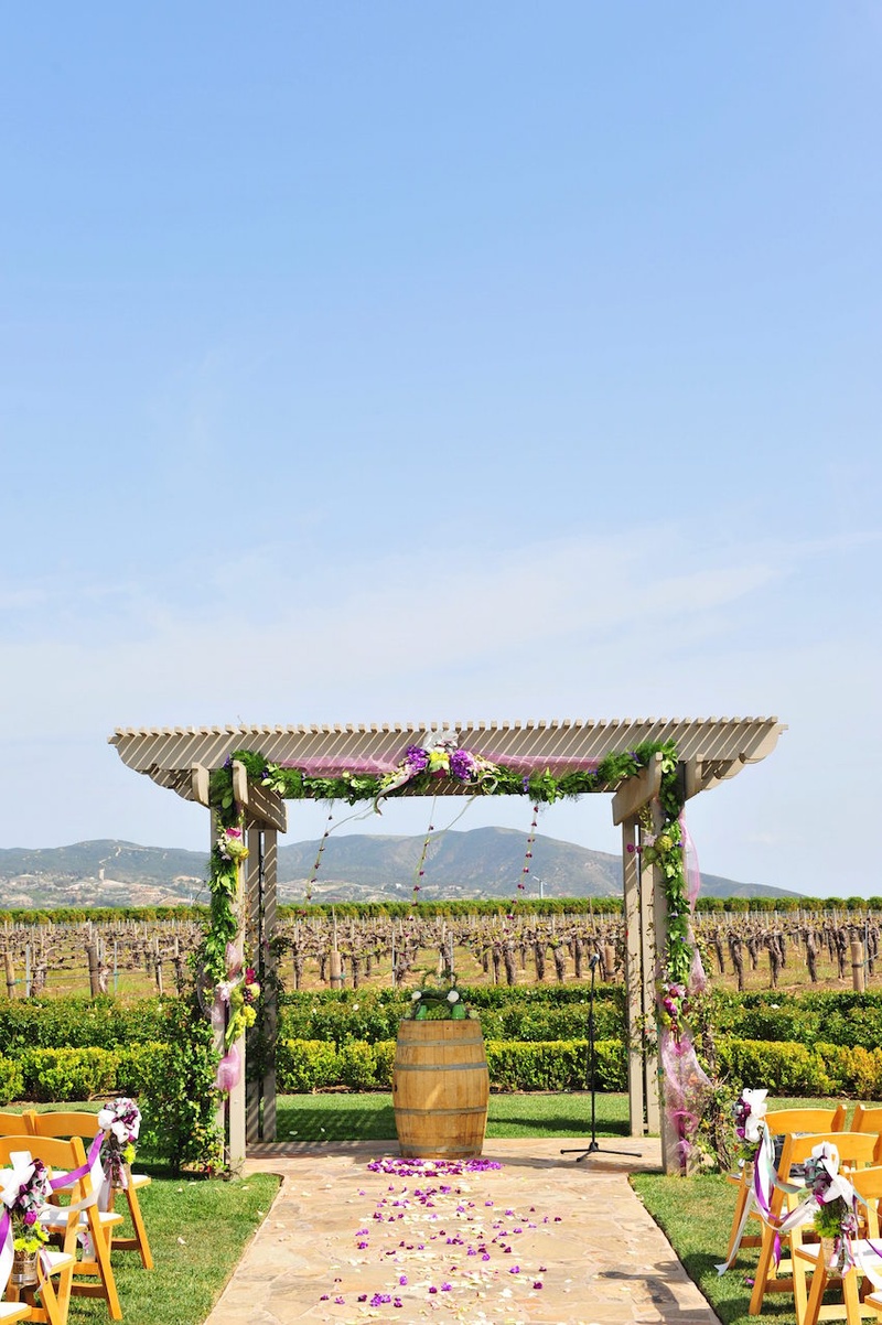 Ceremony Décor Photos - Purple Vineyard Wedding Ceremony Décor - Inside ...
