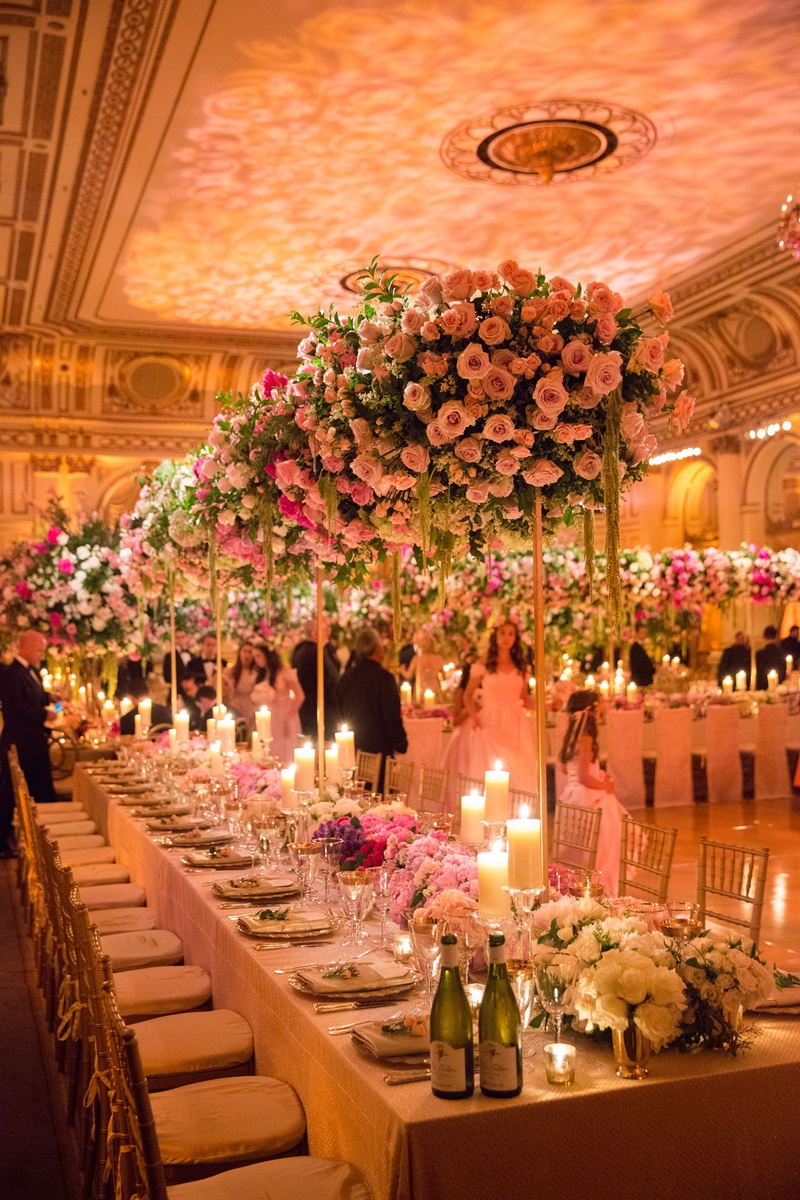 Reception Décor Photos - Long Reception Table with Towering ...