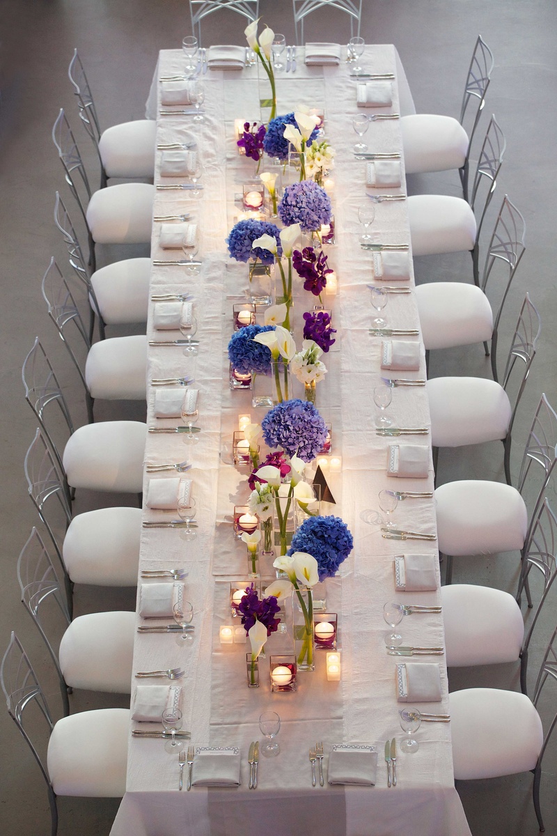 Reception Décor Photos - Aerial View of Table - Inside Weddings